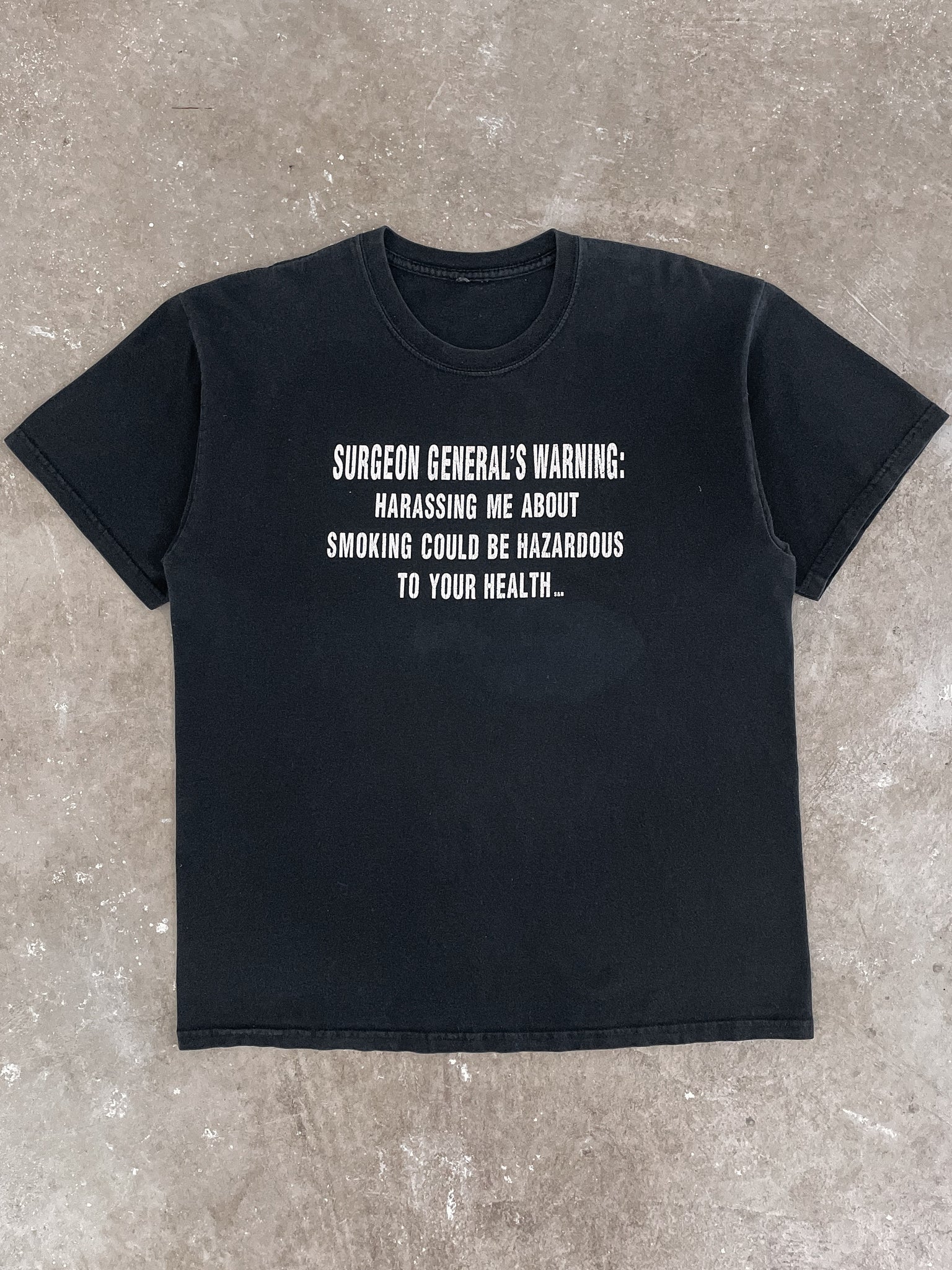 2000s “Surgeon Generals Warning” Tee (L) – DAMAGED GLITTER